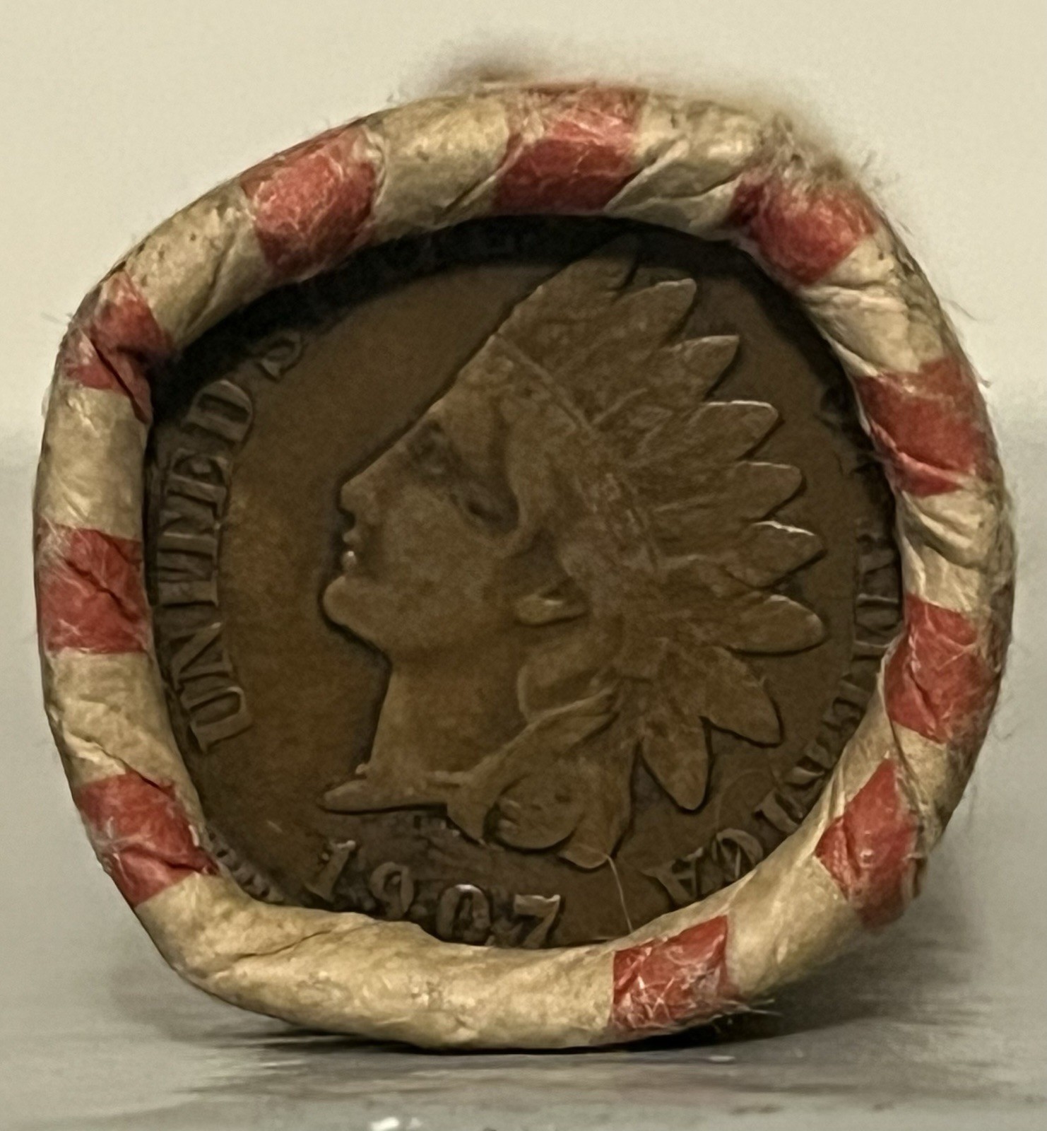 Unsearched Liberty 1907 Indian Head Penny Ender on Wheat Cent Roll | eBay