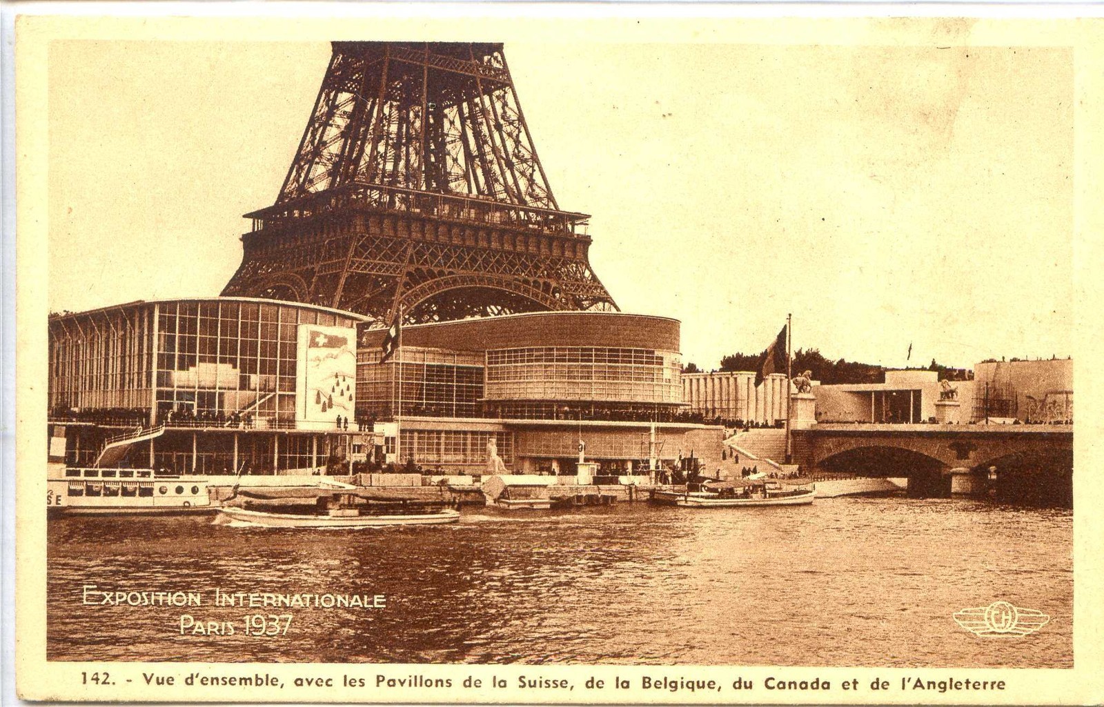 CP 75 PARIS - Exposition Internationale 1937 - Pavillons Suisse Belgique Canada | eBay