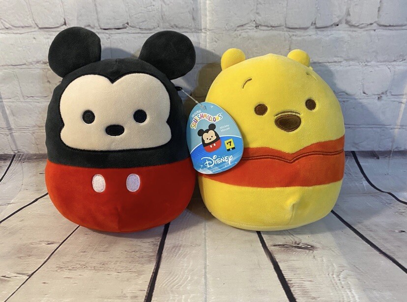 8” Squishmallow Mickey Mouse Disney 2021 & 8” Pooh Squishmallow Plush ...