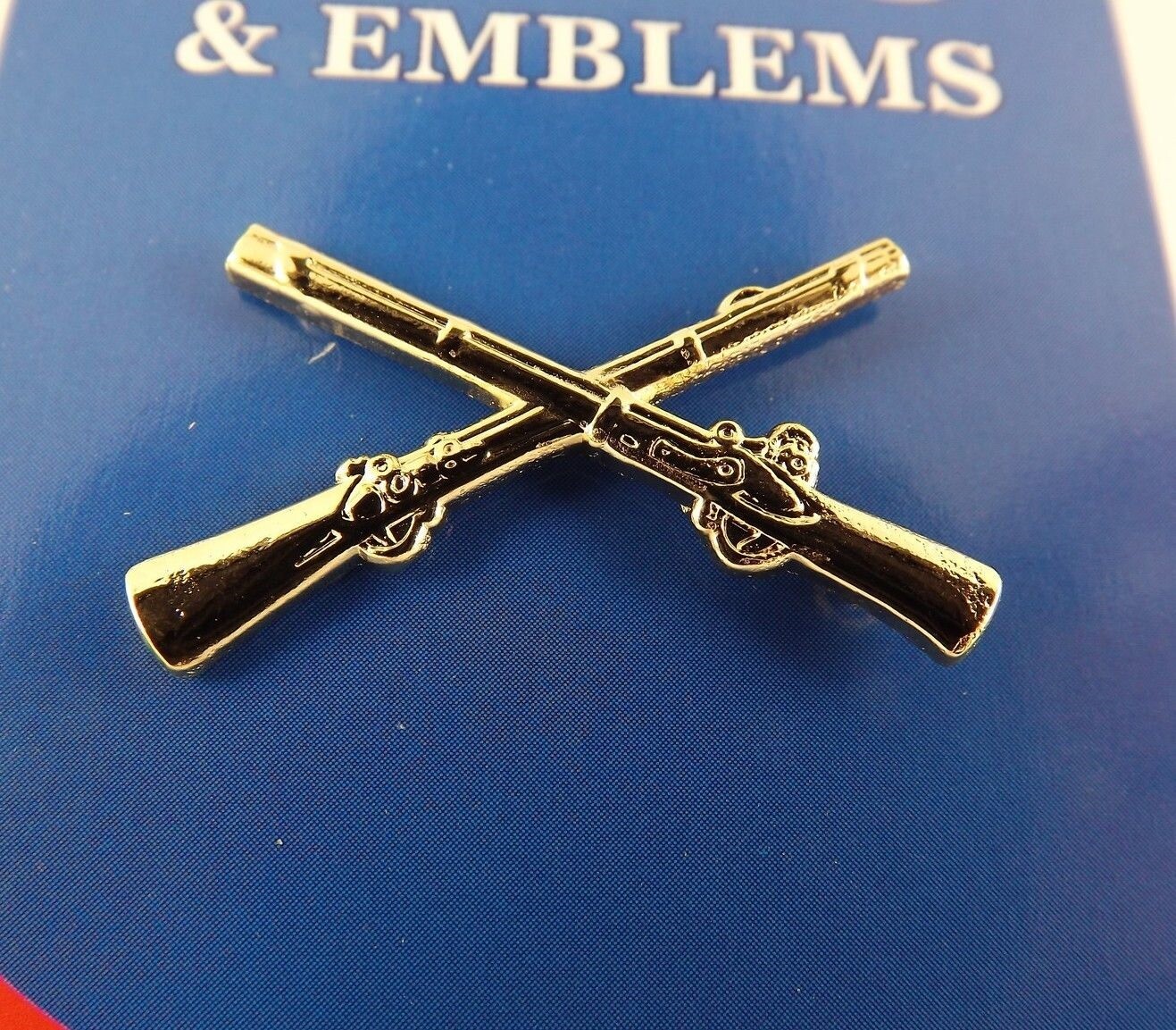 BRAND NEW Lapel Pin U.S. ARMY Infantry Rifles Crossed Gold Tone 1-1/4 ...