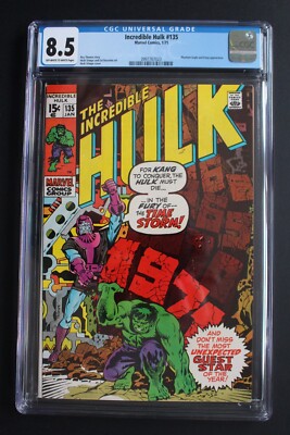 INCREDIBLE HULK #135 vs KANG 1st Battle MCU 1970 1st Ravonna Renslayer ...