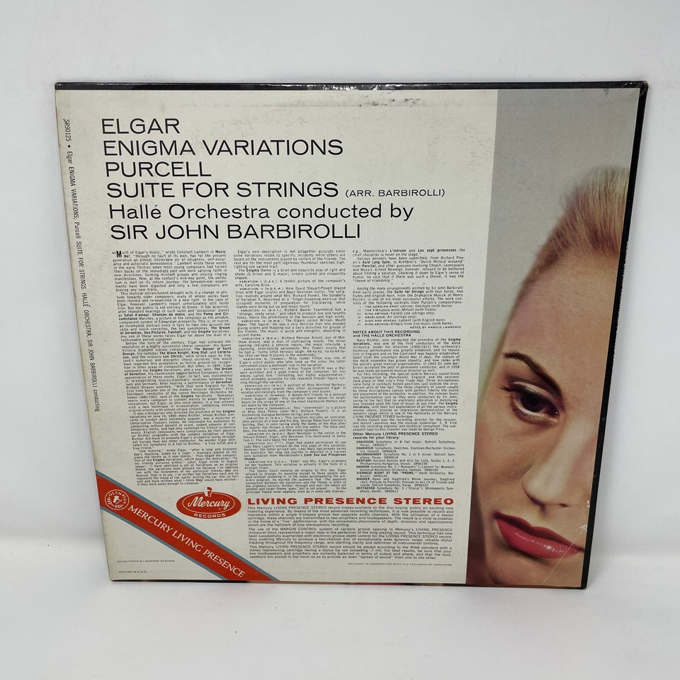 Elgar Enigma Variations, Purcell Suite For Strings 1959 LP SR90125 VG+ ...