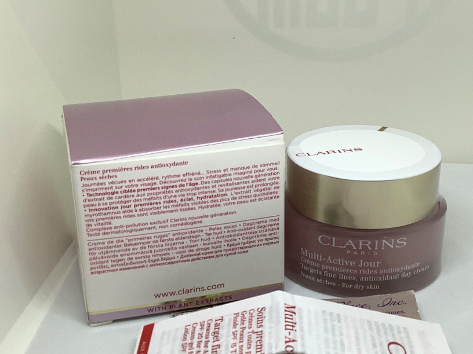 CLARINS DAY CREAM 1.6oz DRY SKIN TARGET FINE LINES, ANTIOXIDANT SEALD ...