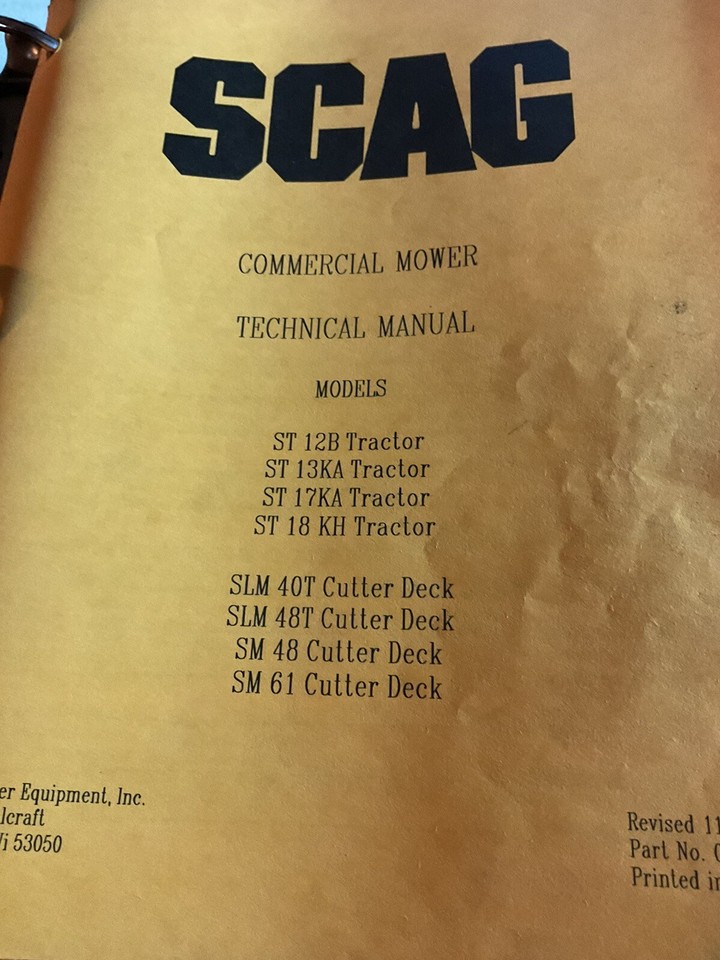 SCAG Technical Manual | eBay