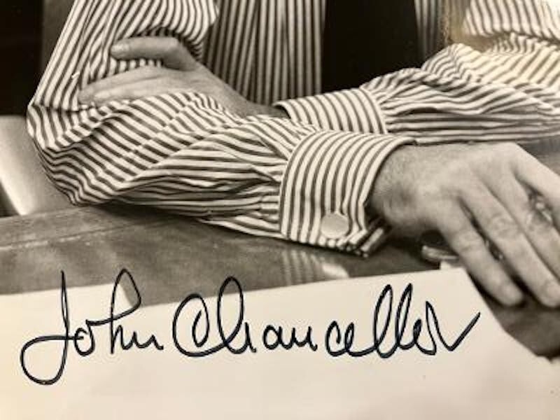 VINTAGE 9x7 PHOTO SIGNED BY NBC EMMY WINNING JOURNALIST JOHN CHANCELLOR ...