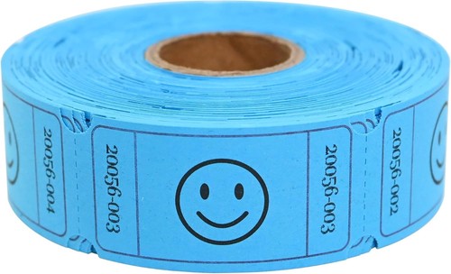 L LIKED 500 Raffle Tickets, Smile, Blue(6 Color Selection), Single Roll ...