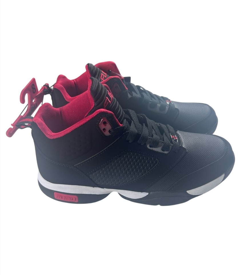 Fubu Mens Basketball Sneakers Size 8 Black & Red High-Top Athletic ...