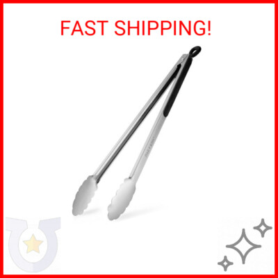 Grill Tongs, 17 Inch Extra Long BBQ Tongs, Premium Stainless Steel ...