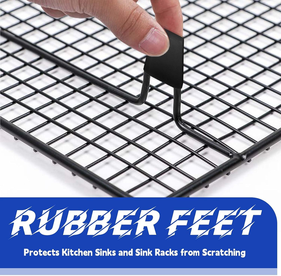 40 Pcs Sink Rack Feet Protective Rubber Bumpers Feet, Black Kitchen ...