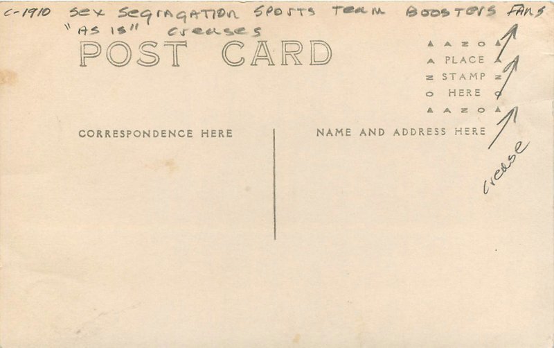 C-1910 Segregation Sports Team Booster Fan As is RPPC Photo Postcard 22 ...