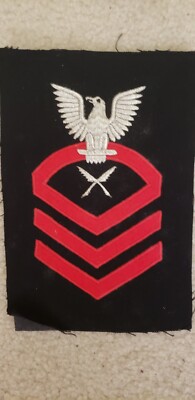 Bullion USN Navy Patch red felt yeoman CPO Naval rate chief petty ...