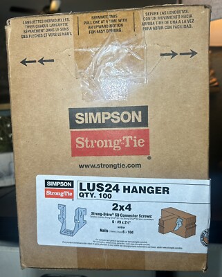 QTY. 100 Simpson Strong-Tie Joist Hanger LUS24 | eBay