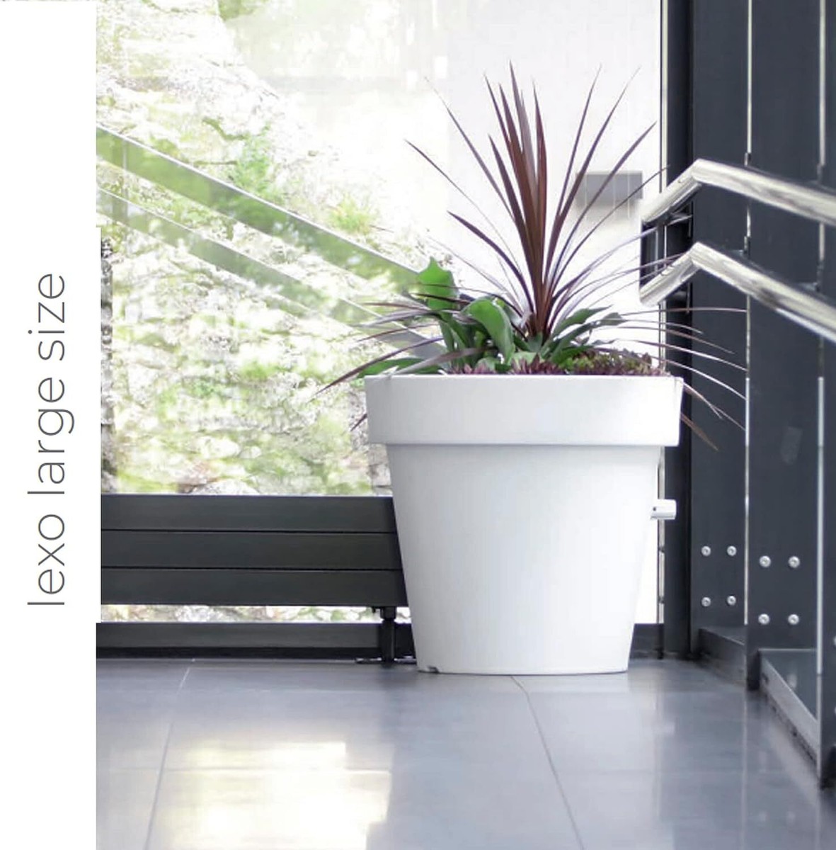 Large Containers For Indoor Trees Fibreglass GEO Tall Vase Planter (5