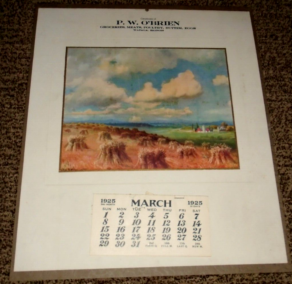 R. Atkinson Fox, Wheat Field, Farm, Wataga, Illinois, 16.25x13.75 ...