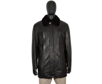 9000$ Men's ZILLI Jacket Coat 58IT 48US/UK Black Leather Lining Silk ...
