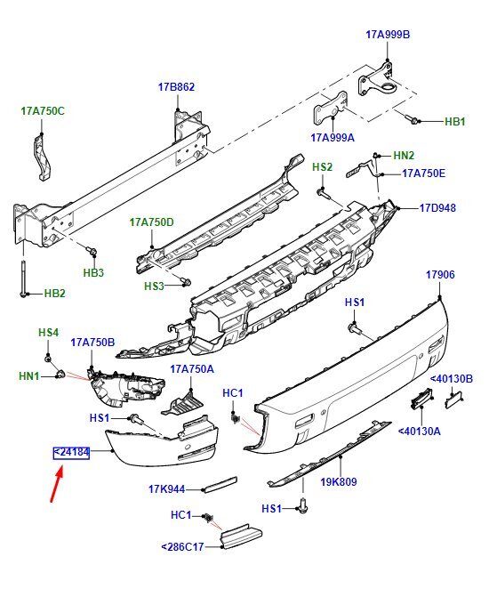 LAND ROVER DEFENDER L663 Rear Bumper Right Insert LR129736 NEW GENUINE ...
