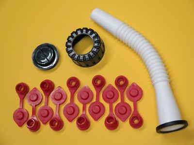 BLITZ Gas Can Spout & Parts Kit including 10 FREE RED VENT CAPS smooth ...