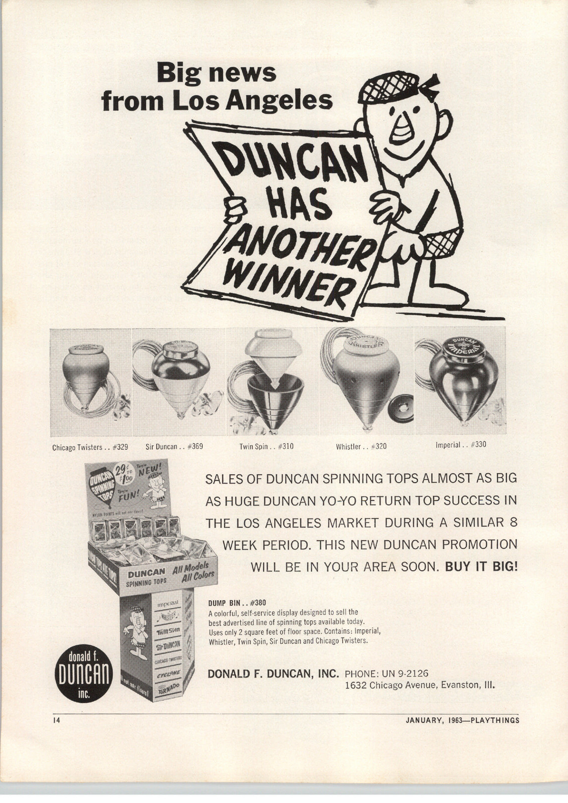 1963 PAPER AD Duncan Spinning Top Tops Toy Toys Store Display Stand | eBay