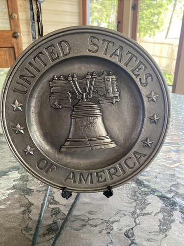 Sexton 1972 Pewter 9" Plate Liberty Bell United States of America (5012 ...
