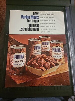 Purina Meats Dog Food Print Ad Advertisement 1968 10x13 | eBay
