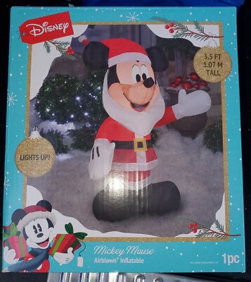 GEMMY Disney MICKEY MOUSE Santa Beard Lighted Christmas Airblown ...