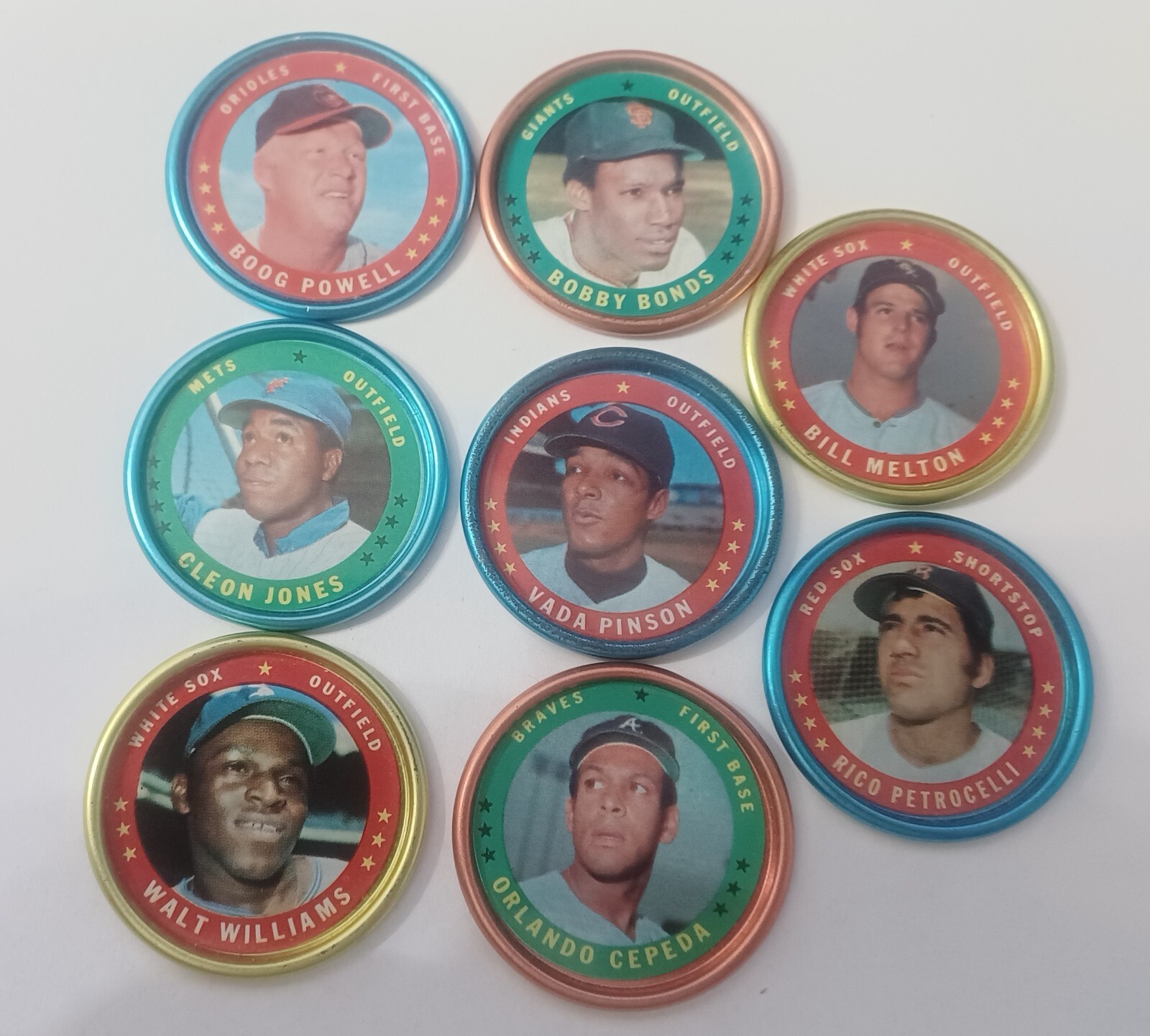 1971 TOPPS BASEBALL COINS - LOT OF 8 - SOME MINOR STARS - GOOD ...