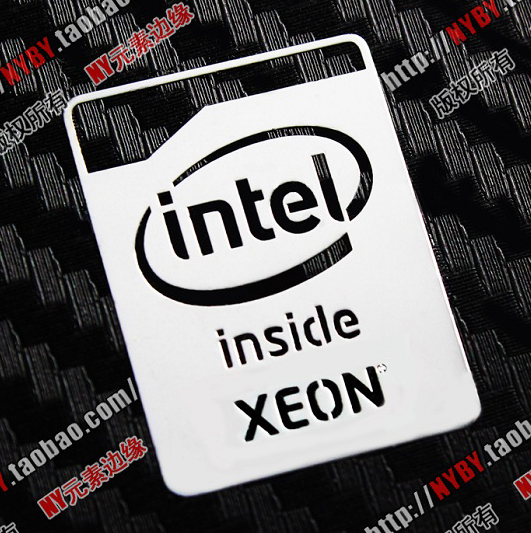 Intel Xeon Inside Silver Chrome Sticker 16 x 20.5mm Haswell 2013 ...