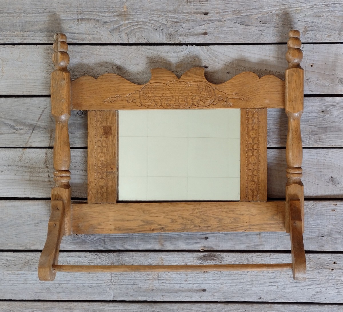 Oak Bar Back Mirror