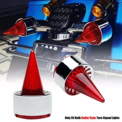 Bullet Red Turn Signal Lens Cover Visor Bezels For Harley Touring Dyna ...