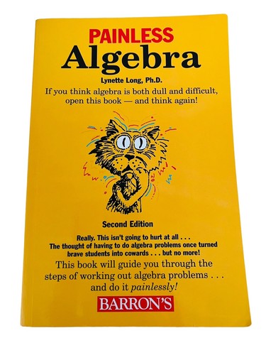 Painless Algebra by Lynette Long PhD~Barrons 2nd Edition~2006 Paperback ...