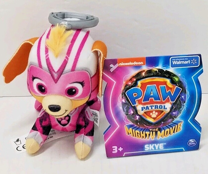 Paw Patrol Plush Mighty Movie 4" Mini Pup Pals Action Figure Clip YOU ...