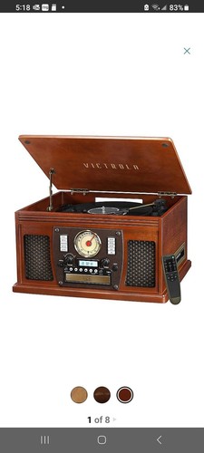 Victrola VTA754BMAH Aviator Signature Bluetooth 8-in-1 Record Player ...