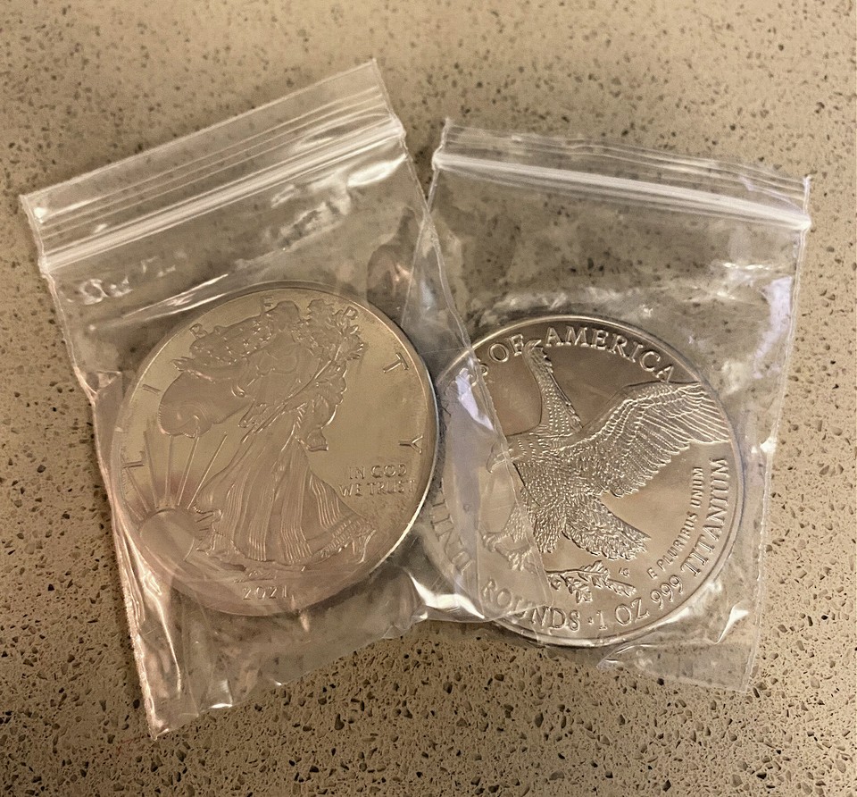 10 LOT 1 TROY OUNCE/OZ .999 Solid TITANIUM Walking Liberty Eagle Rounds ...