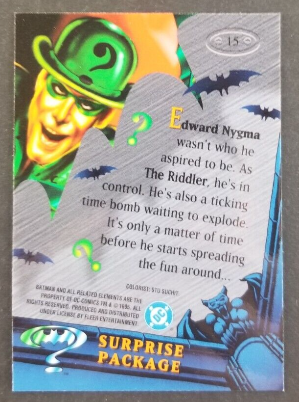 Batman Forever 1995 Riddler Surprise Fleer Metal Card #15 (NM) | eBay