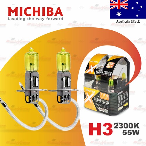 2x H3 453 MICHIBA 12V 55W Headlight Halogen Bulbs Lamp Globe 2300K ...