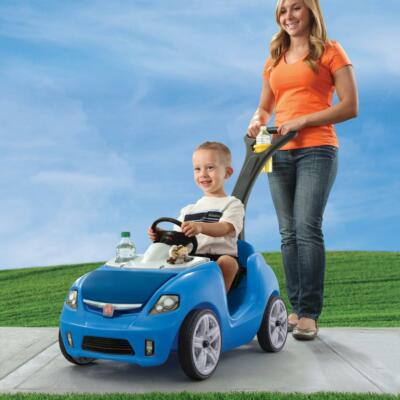 Kids Push Around Car Toddler Playing Walking Blue Race Car Safe Fun ...