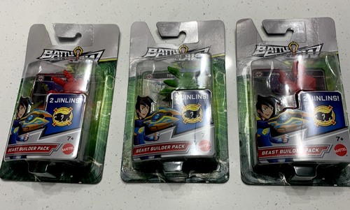 New Battle Claw Beast Builder Pack Mattel Lot of 3 Jinlins + 3 Mystery ...