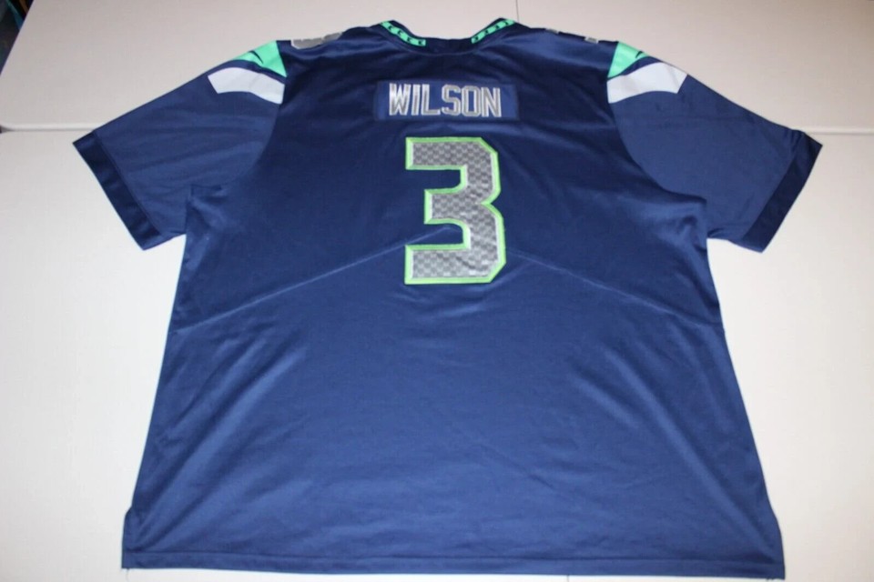 NFL Football Russell Wilson Seattle Seahawks #3 Sewn Jersey 3XL XXXL ...