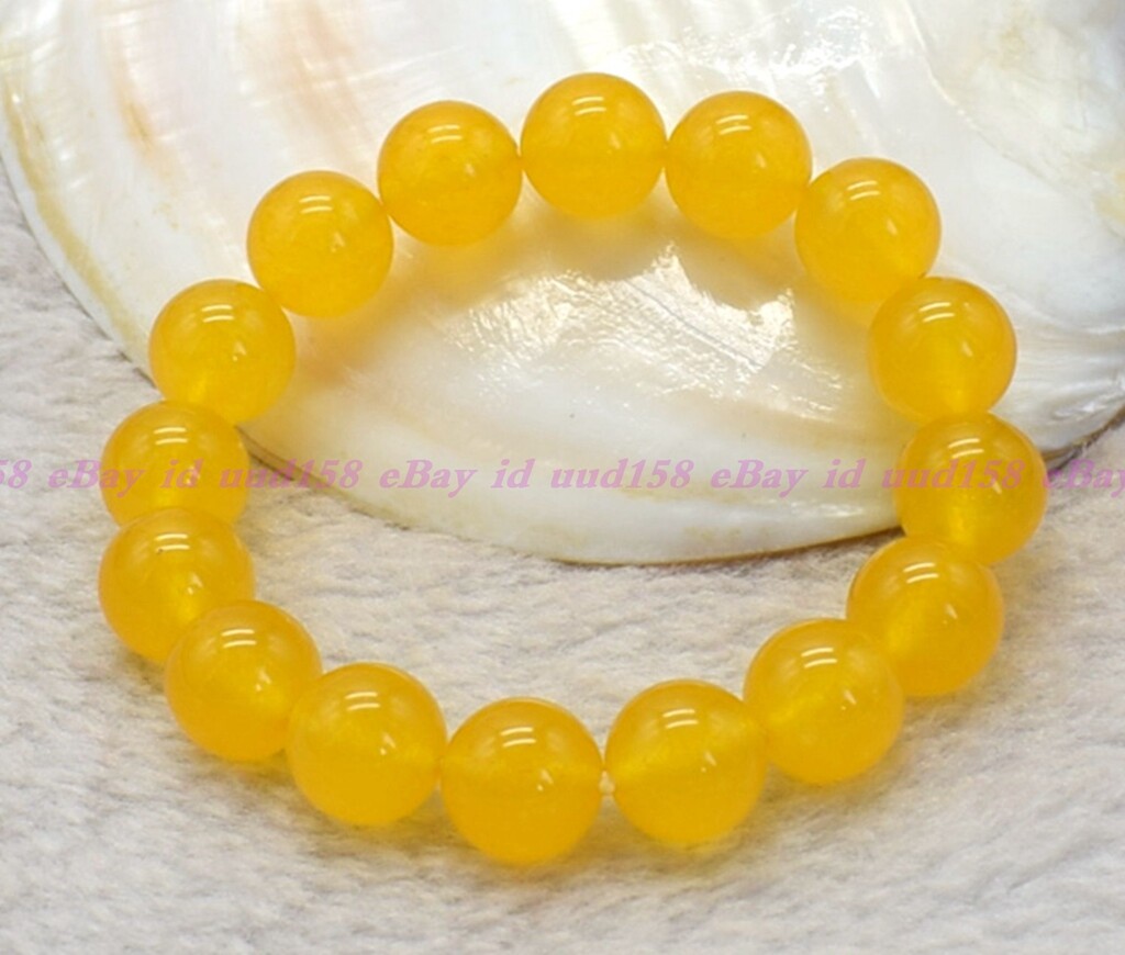Handmade 6/8/10/12mm Natural Yellow Topaz Round Beads Stretch Bracelet ...