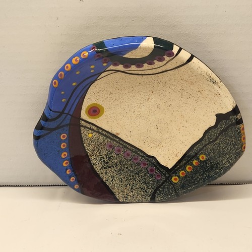 Blue Moon Clay Carvers of Maine Signed Bisaillon Art Pottery Abstract ...