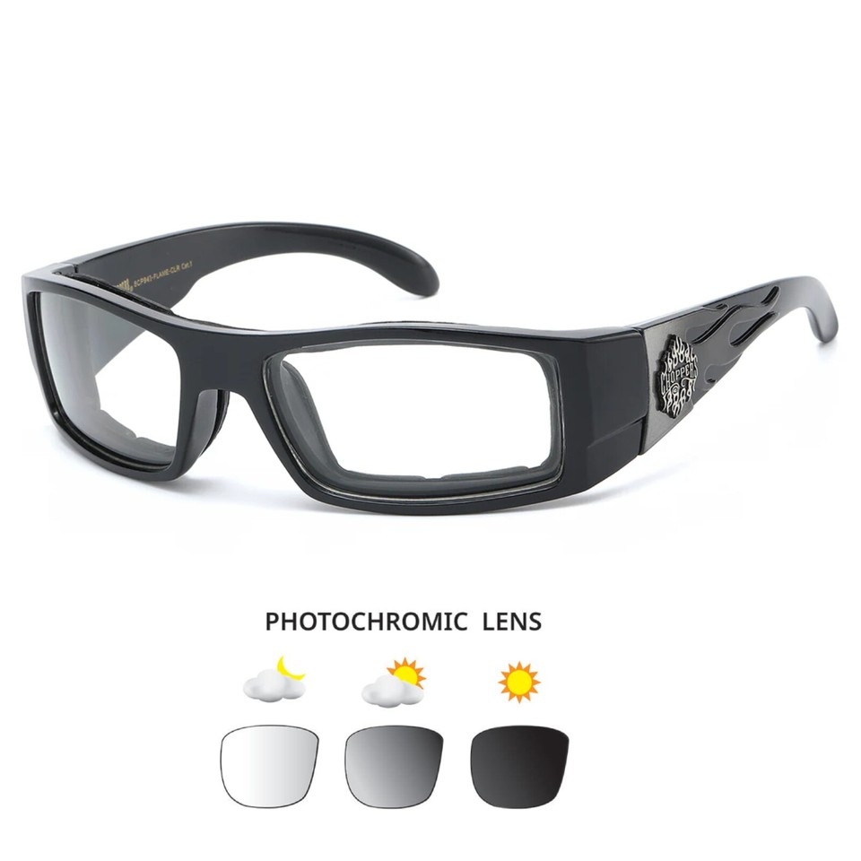 Transitional Motorcycle Sunglasses Photochromic Day Night Wind ...