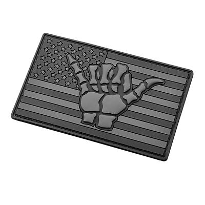 hang loose america flag shaka PVC blackout skeleton gesture bone hand ...