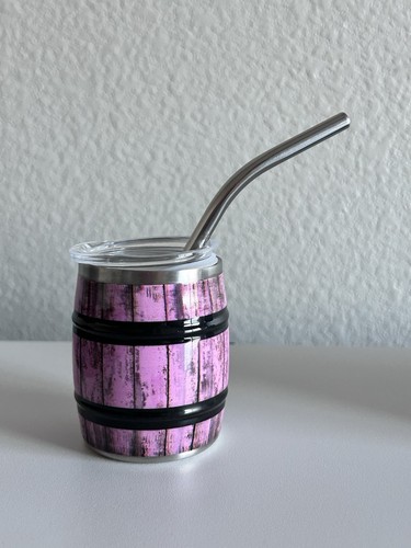 4-Piece 3 oz Mini Tumbler Barrel Shot Glass Set w/Lid & Stainless Steel ...