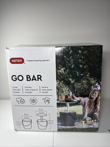 Keter Go Bar Cooler Coolbar All in One Cooler Party Table Garden Ice ...