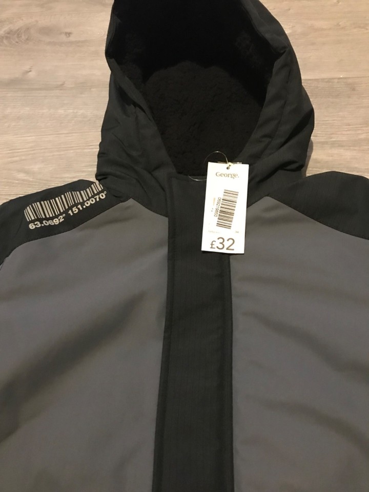 Brand New Boys George Black/Grey Coat Size 10-11yo/146cm | eBay UK