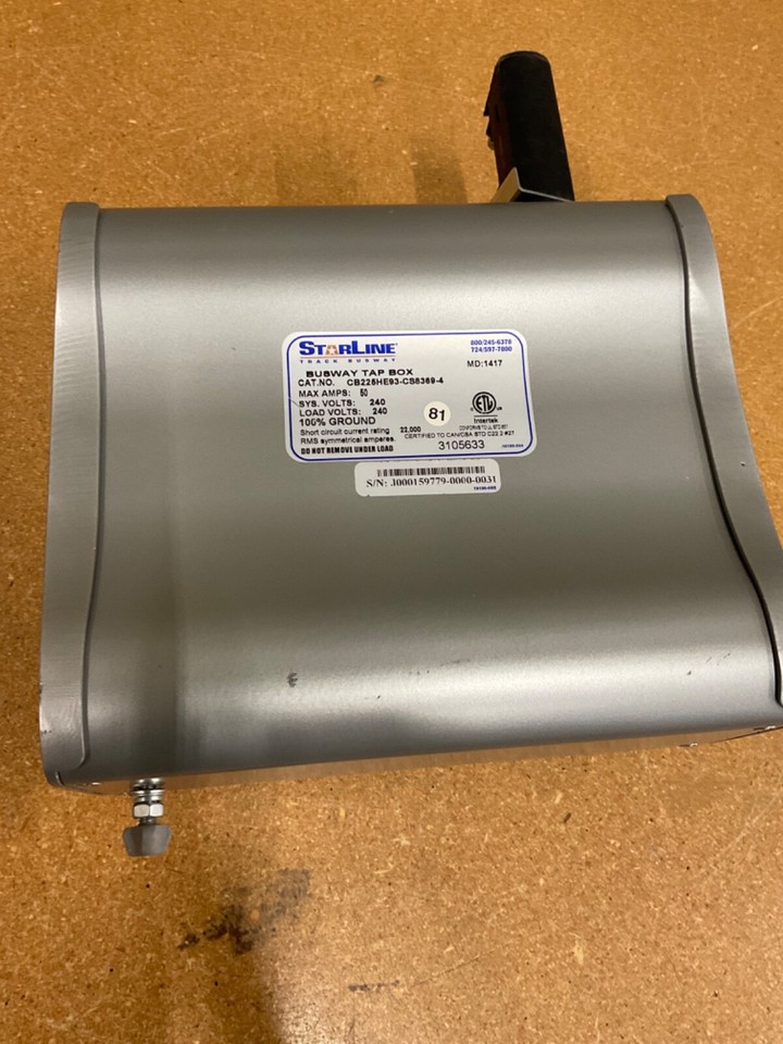 StarLine CB225HE93-CS8369-4 50 Amp T3 Busway Tap Box 240V | eBay