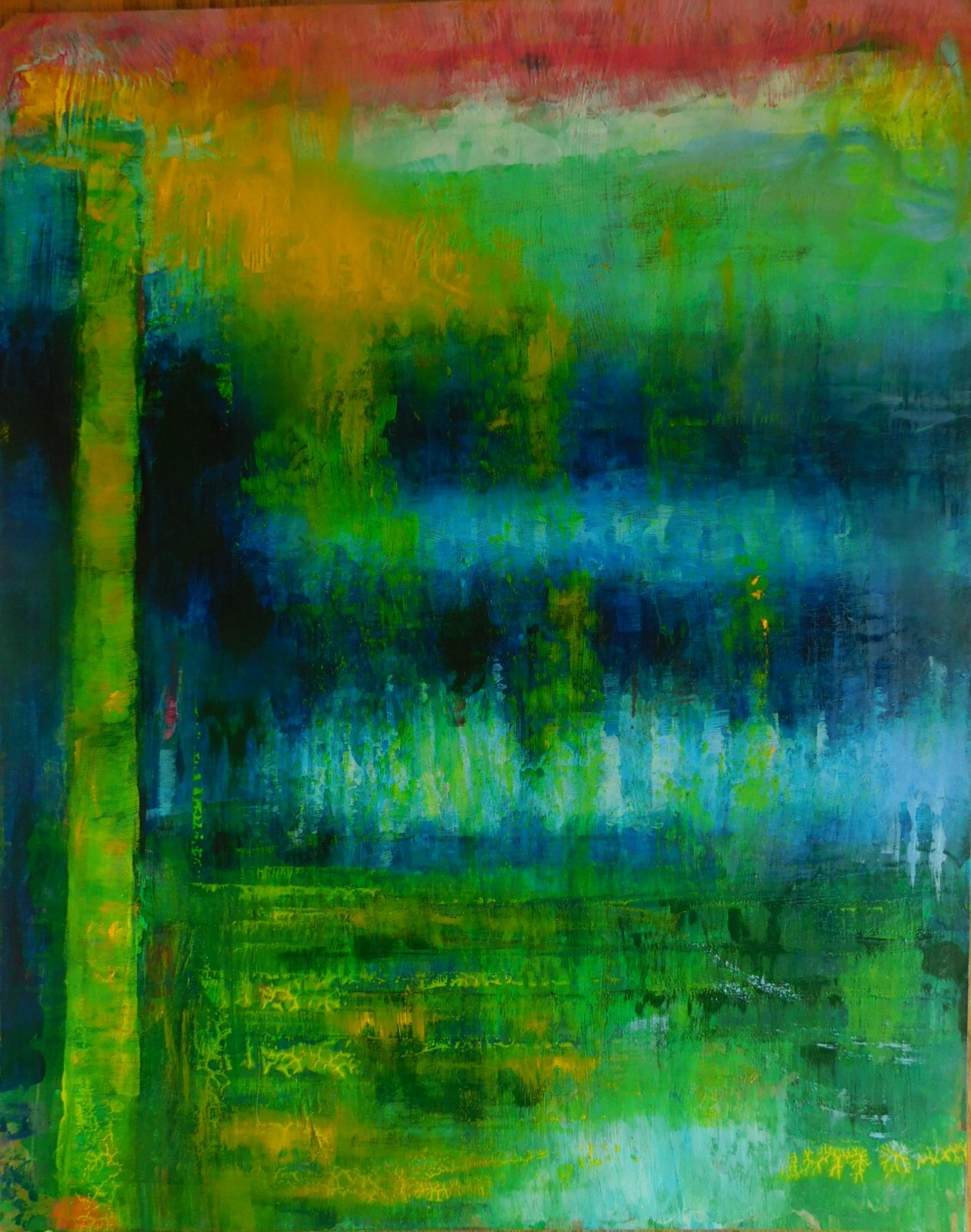 Original abstract mixed media painting, signed by Nalan Laluk ...