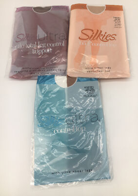 Silkies Ultra Pantyhose Lot Of 3 Large - Control / 65 Control / TLC ...