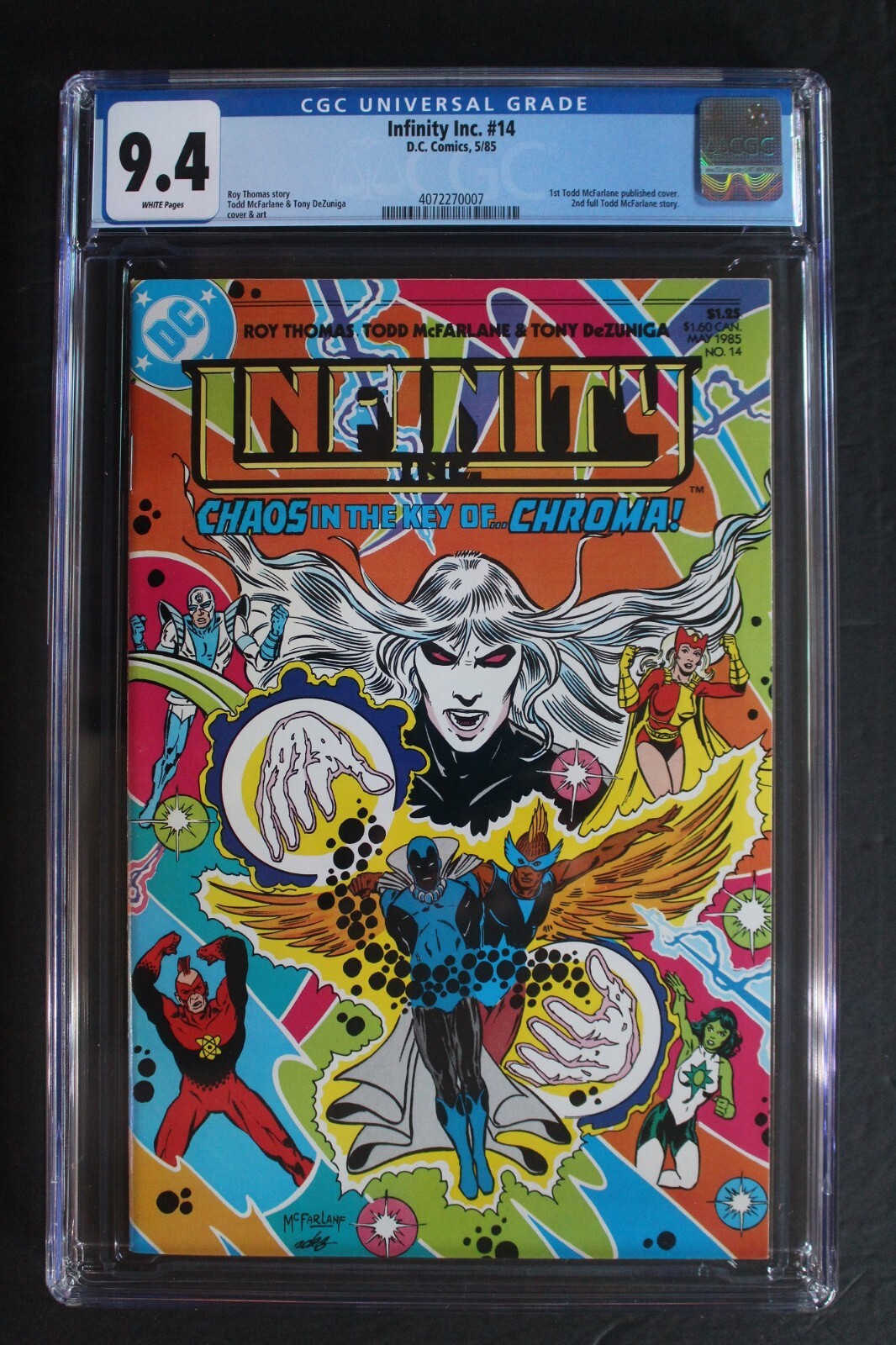 INFINITY INC 14 1st TODD McFARLANE cover 2nd full Art 1985 DC 1st ...