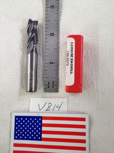 1 NEW HTC 3/8" DIAMETER CARBIDE END MILL 130-3375. 3 FL SQ TIALN. 1 ...
